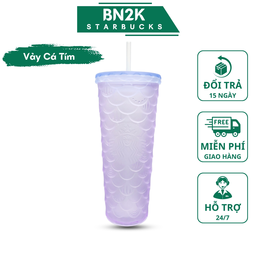 Ly Starbuck Vảy Cá 710ml/24Oz Nhựa 2 Lớp - BN2K | Shopee Việt Nam