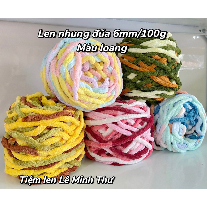 Len nhung loang bông sữa 100g (sợi 6mm) | Shopee Việt Nam