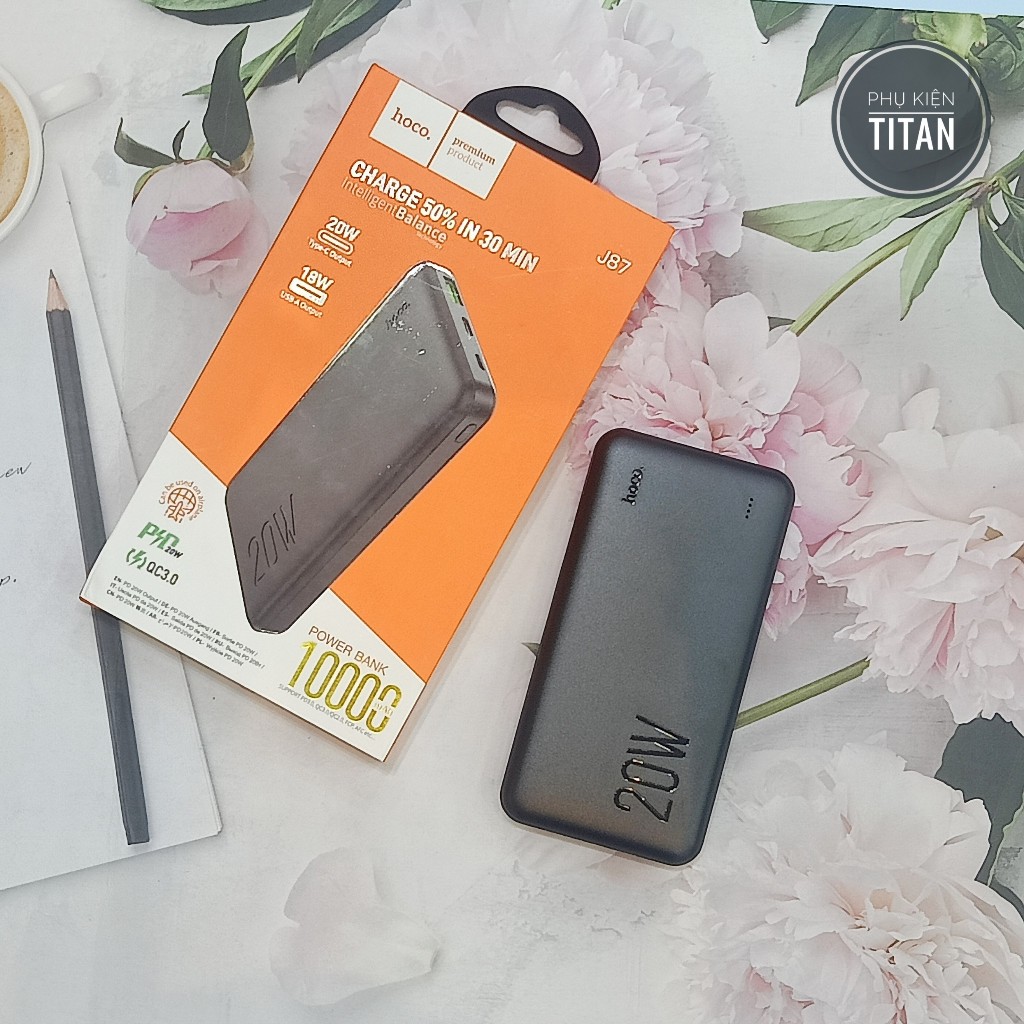 Sạc dự phòng 10.000mAh OUTPUT (USB-A USB-C) INPUT (Micro USB) J87 Hoco ...
