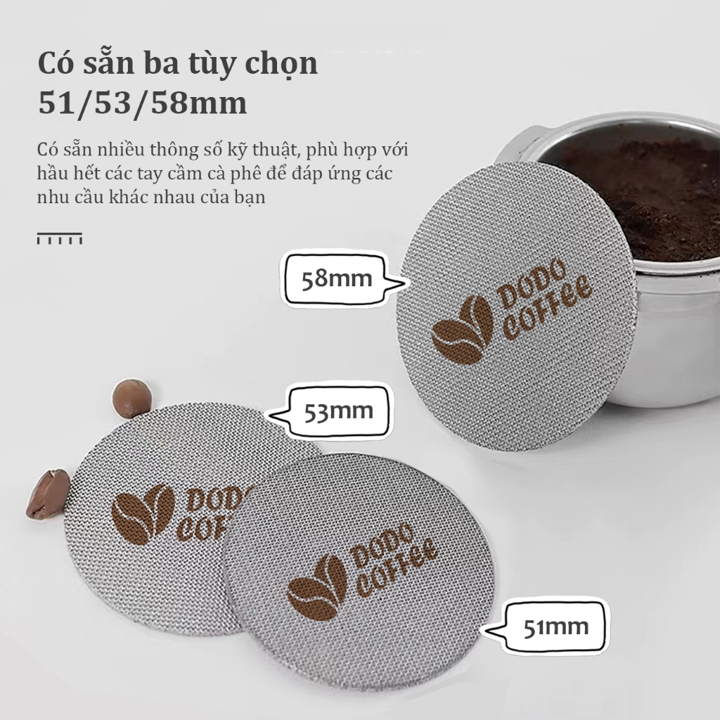 Lưới lọc cà phê inox 51mm 53mm 58mm Puck screen cho máy pha cà phê Tấm ...