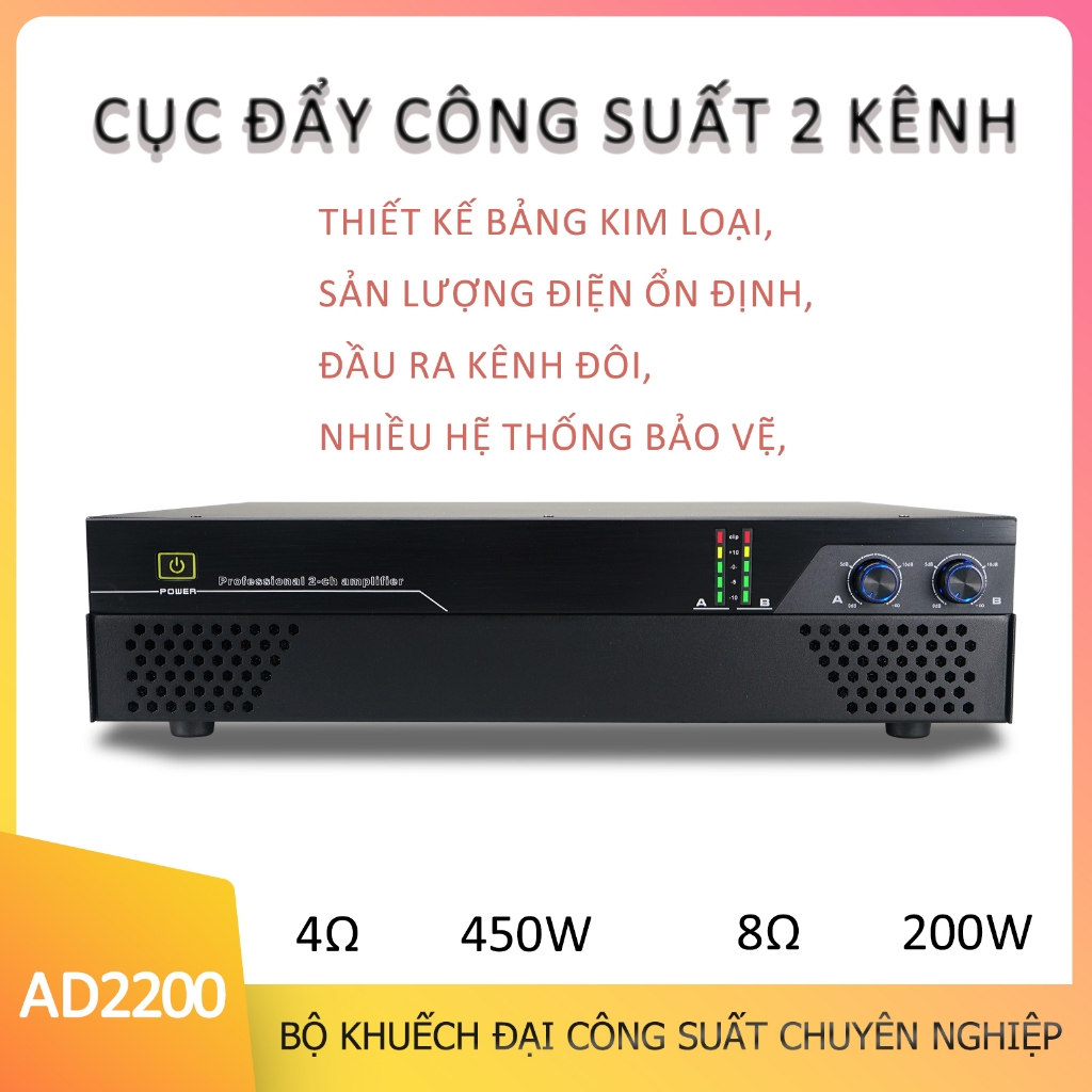 XGeS AD2200 450Wx2 Cục Đẩy Công Suất 2 Kênh Công Suất Lớn, Âm Thanh ...