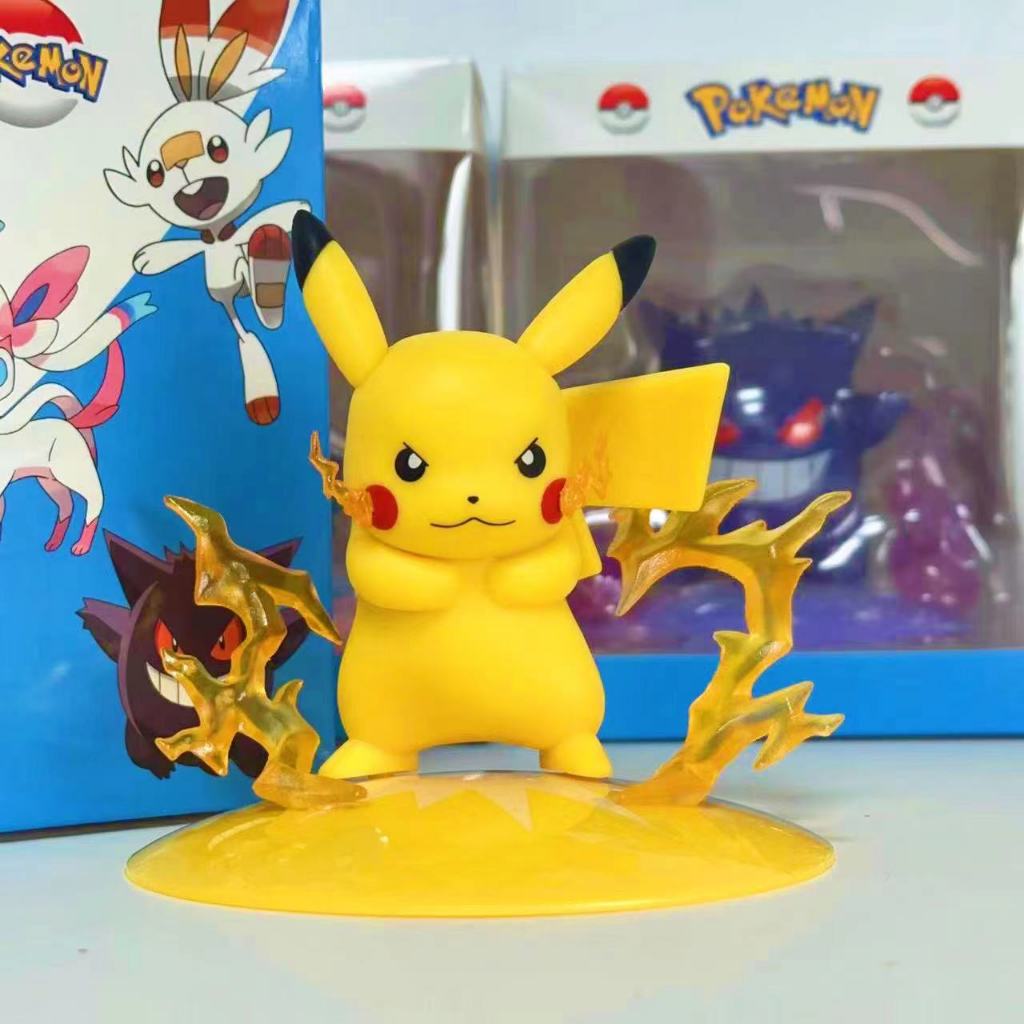 Mô hình Pokemon dễ thương siêu đẹp có hộp-Pikahu Gengar Eevee Yantuer ...