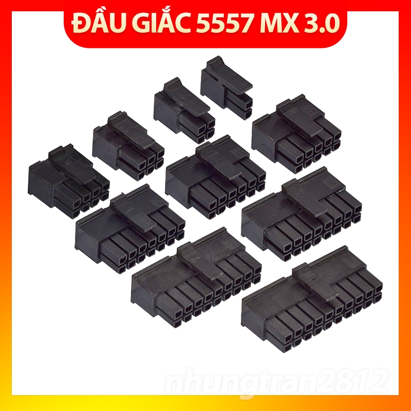Đầu giắc vỏ nhựa 5557 MX 3.0 mm (đầu nhỏ) - 2/4/6/8/10/12/16/18/20 Pin | Shopee Việt Nam