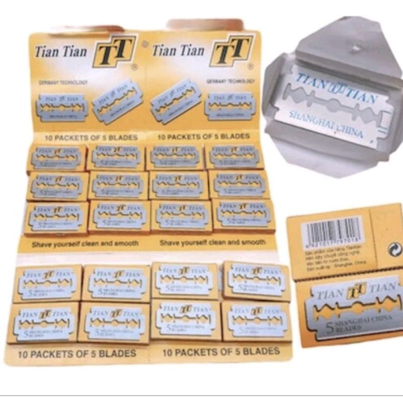 lưỡi dao lam tian hàng chính hãng dạng vĩ vàng 20×5 (hộp 100 lưỡi ...
