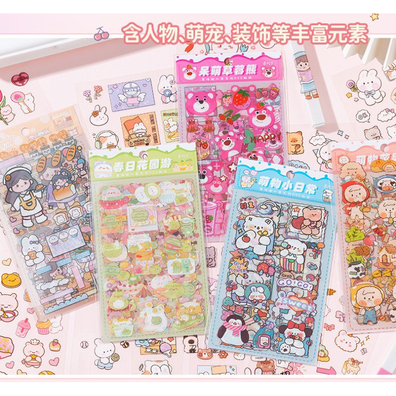 Bộ 6 Tấm Sticker Capybara Loppy Trang Trí Sanrio Hình Dán Hoạt Hình ...