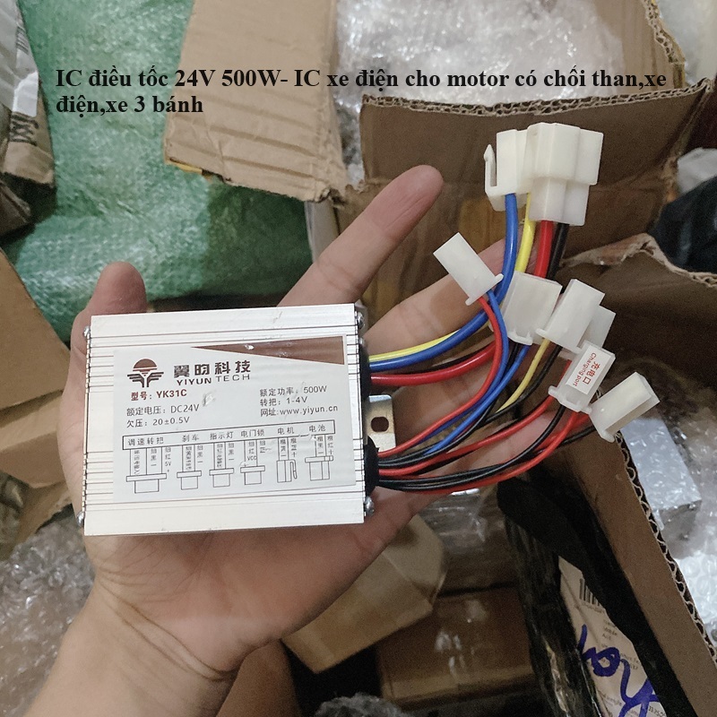 IC điều tốc 24V 500w cho motor có chổi than,xe điện,xe 3 bánh, bộ điều ...
