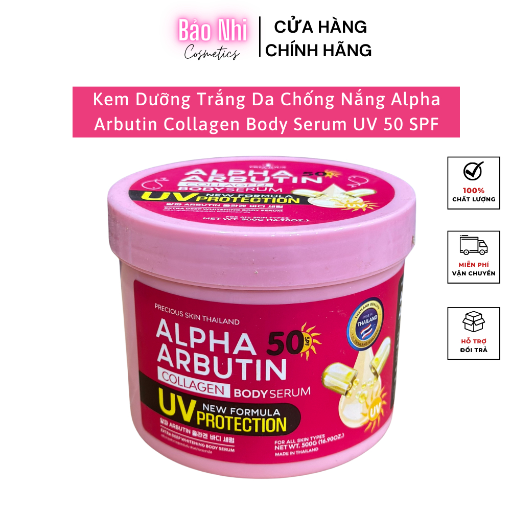 [DATE MỚI] Kem Dưỡng Trắng Da Chống Nắng Alpha Arbutin Collagen Body Serum UV 50 SPF Precious ...