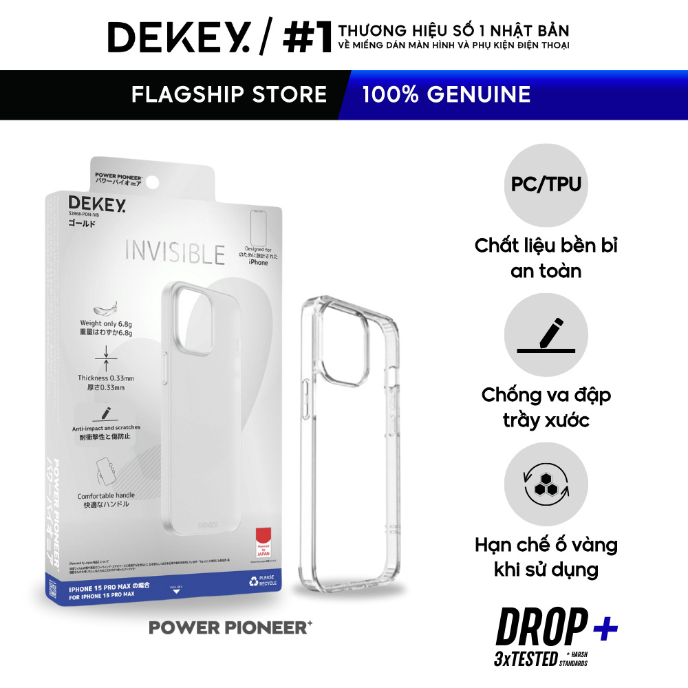 Ốp Lưng Điện Thoại Trong Suốt Chống Sốc DEKEY Crystal Clear Chống Ố ...