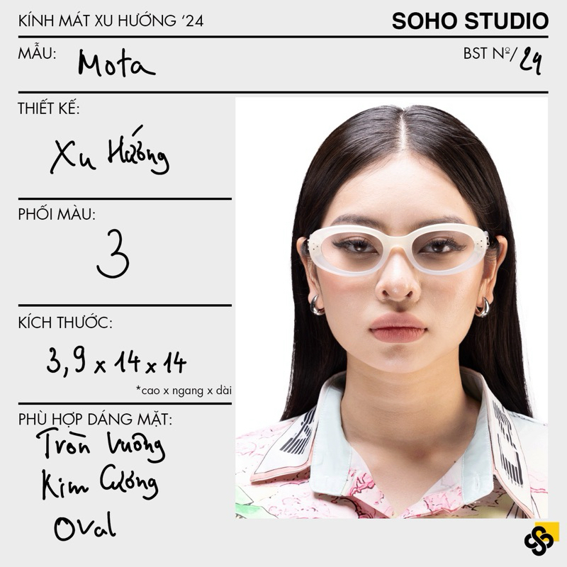 [3 MÀU] Kính mát MOTA 2024 form oval Soho Studio thiết kế mới, xu hướng ...