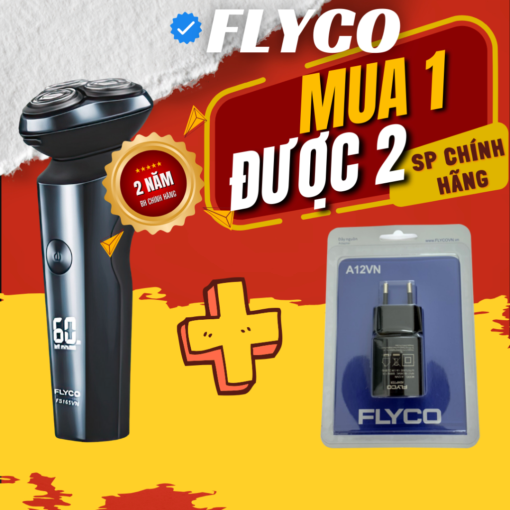 [Shop Hỏa Tốc] Máy Cạo Râu Flyco FS165VN 3 Lưỡi Kép Kháng Nước IPX7 Sạc Nhanh 1 Giờ - Chính Hãng ...