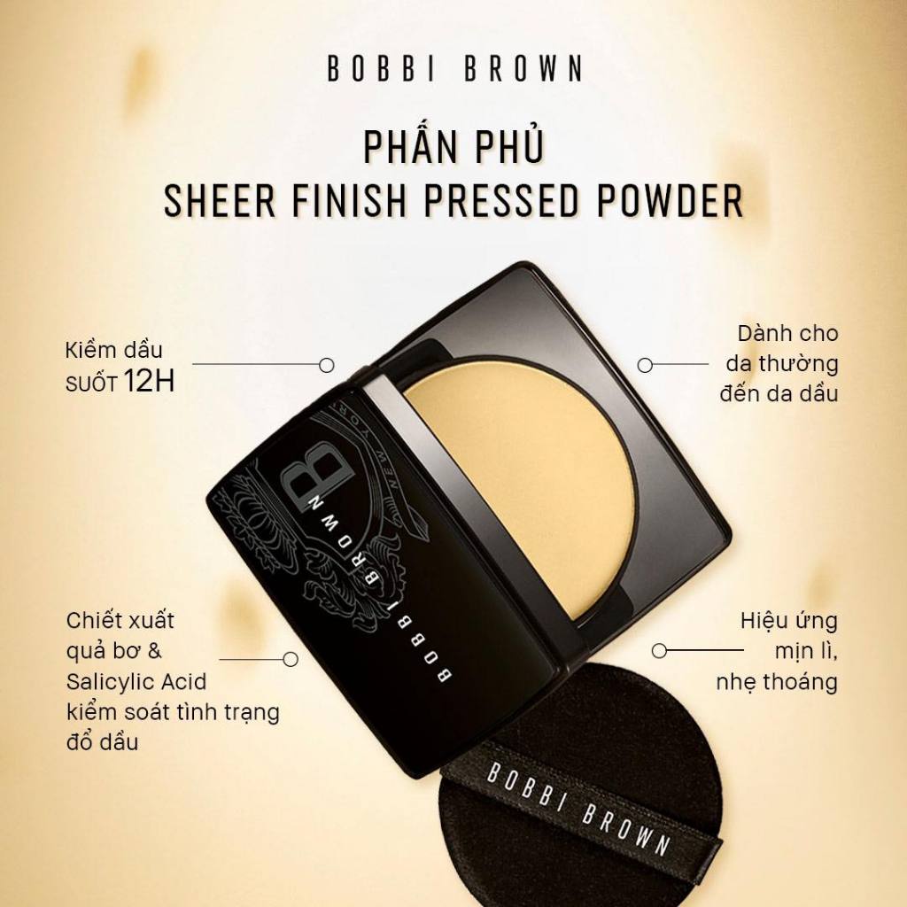 [ Fullbox ] Phấn phủ dạng nén Bobbi Brown Sheer Finish Pressed Powder ...
