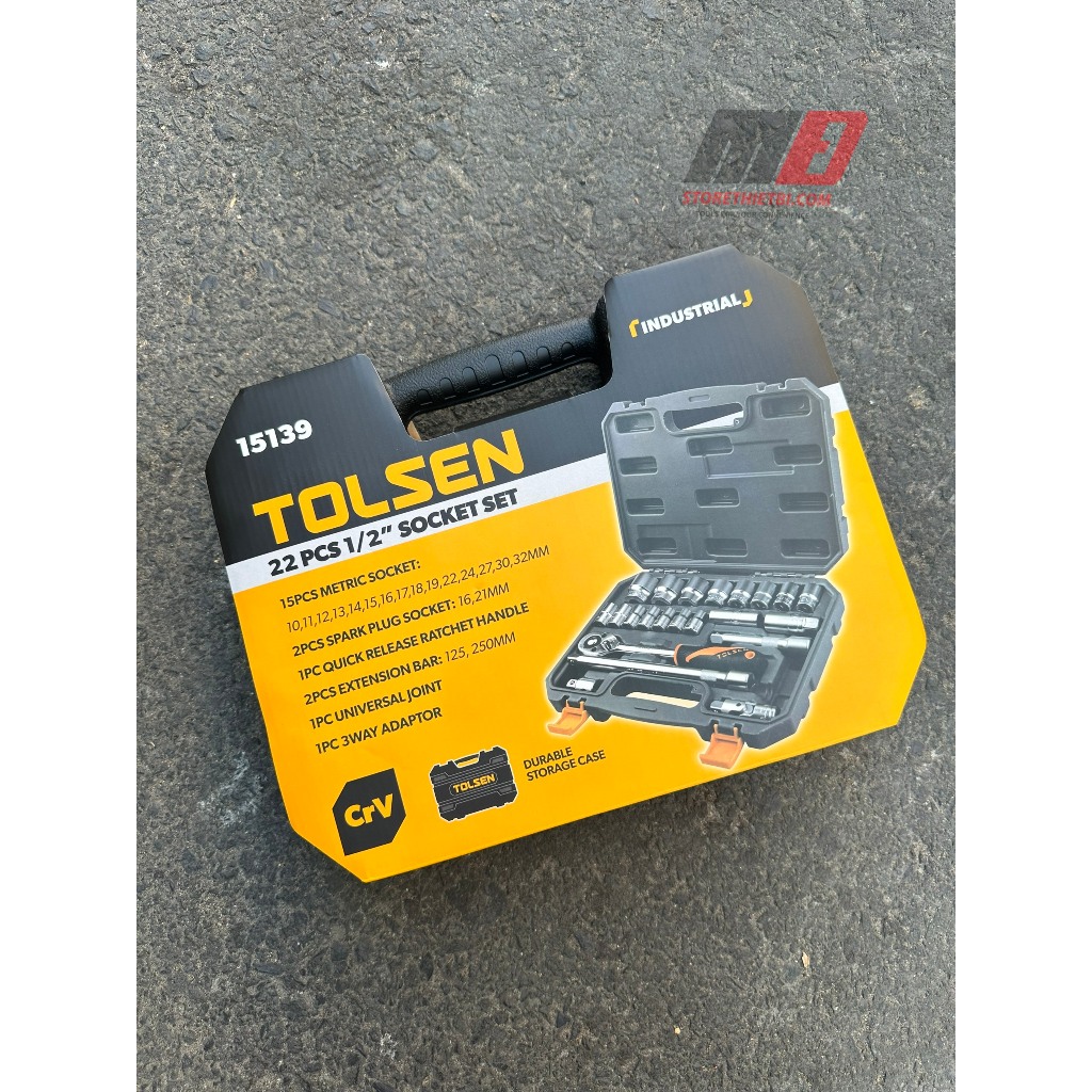 Bộ Dụng Cụ Đa Năng 22 Món Chính Hãng Tolsen 15139 Bộ Cần Siết Lực 1/2 ...