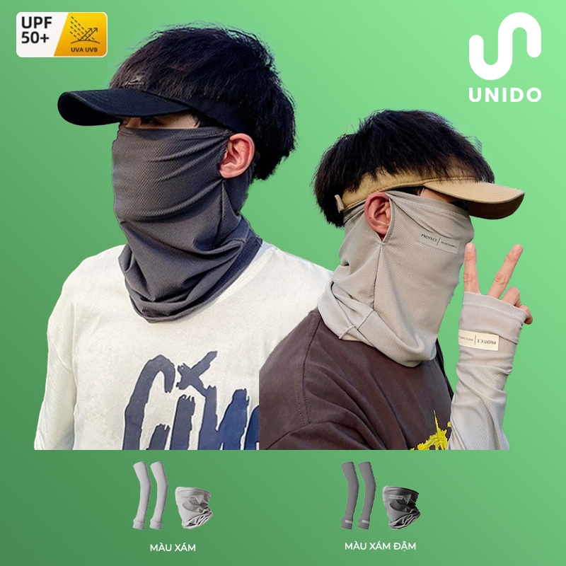 Combo khăn che mặt + găng tay dài Style Hàn - Chống nắng, chống bụi ...