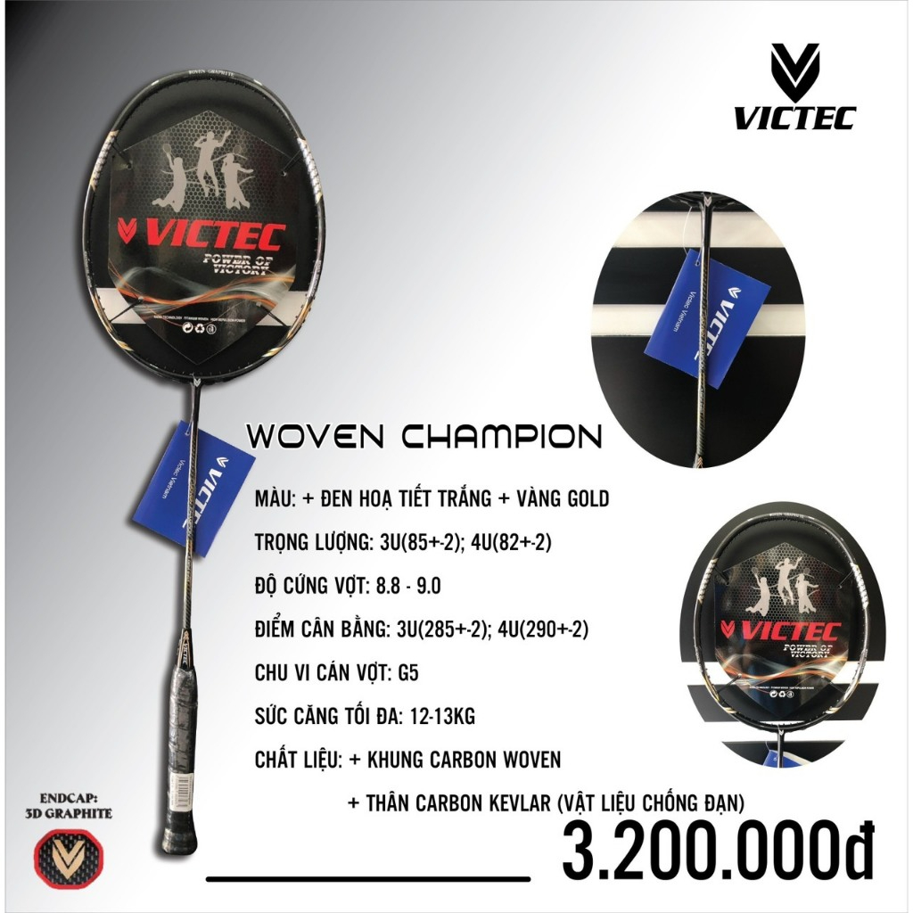 Vợt Cầu Lông VICTEC Woven Champion Trọng Lượng 3U và 4U Chất Liệu ...