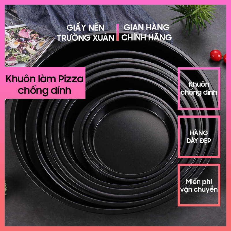 Khuôn khay làm bánh pizza tròn chống dính đủ kích thước, khay làm pizza ...