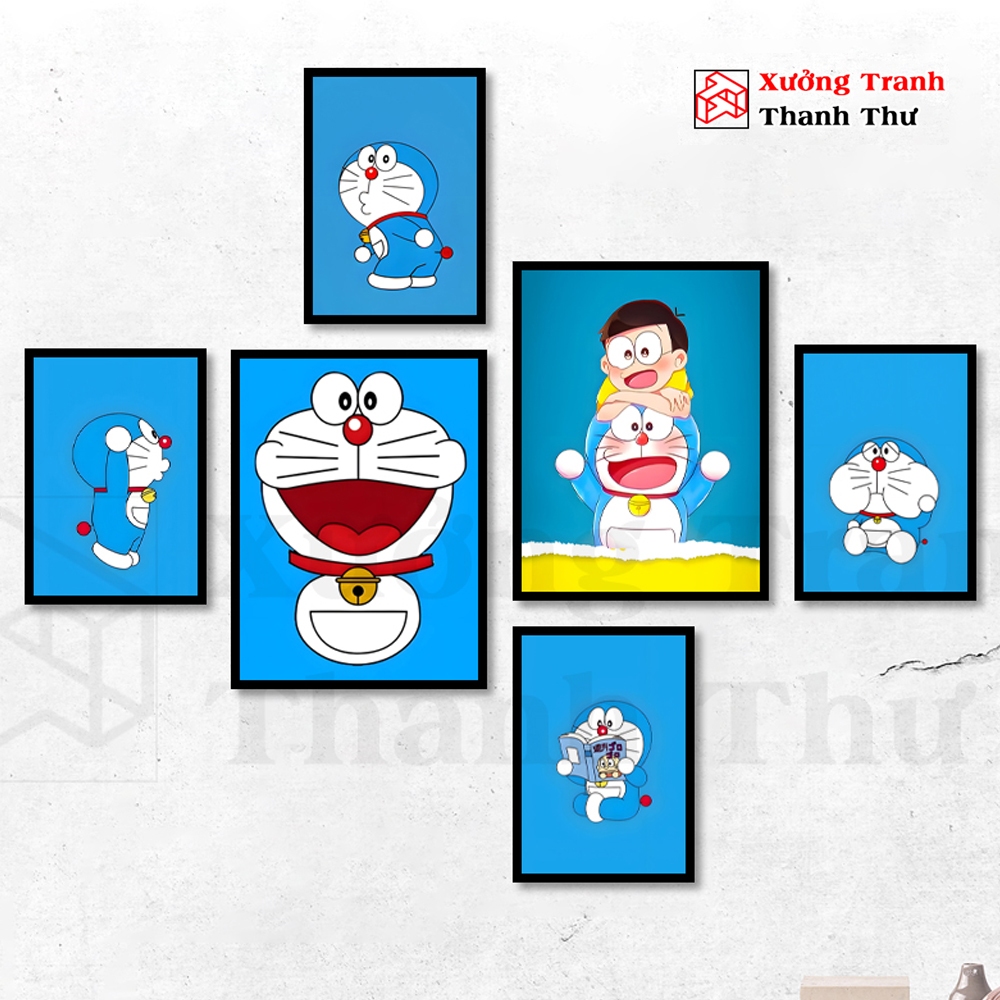 Bộ 6 Tranh Doremon,nobita Tranh Treo Tường, Tranh Dán Tường Trí Decor ...