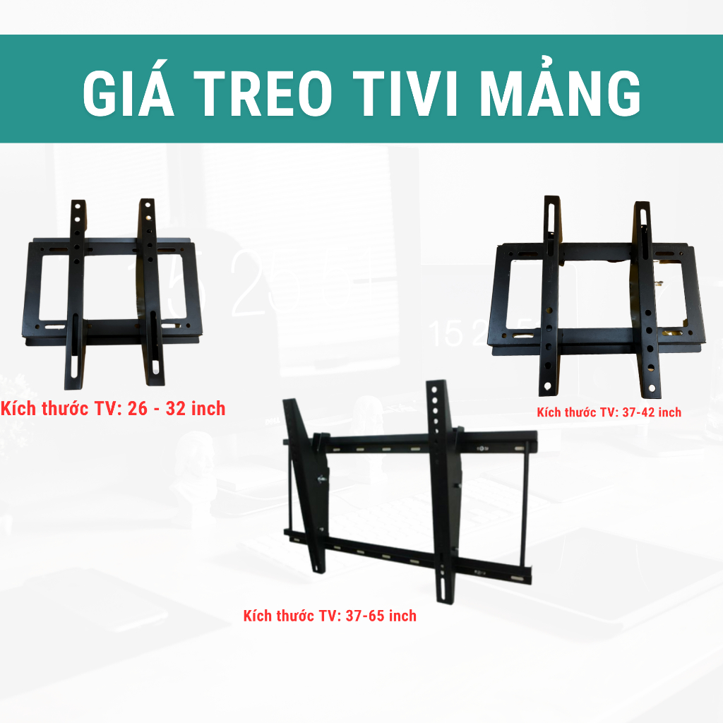 Giá treo ngiêng TV 26-65 inch, nghiêng 25 độ lên xuống, khung treo TV ...