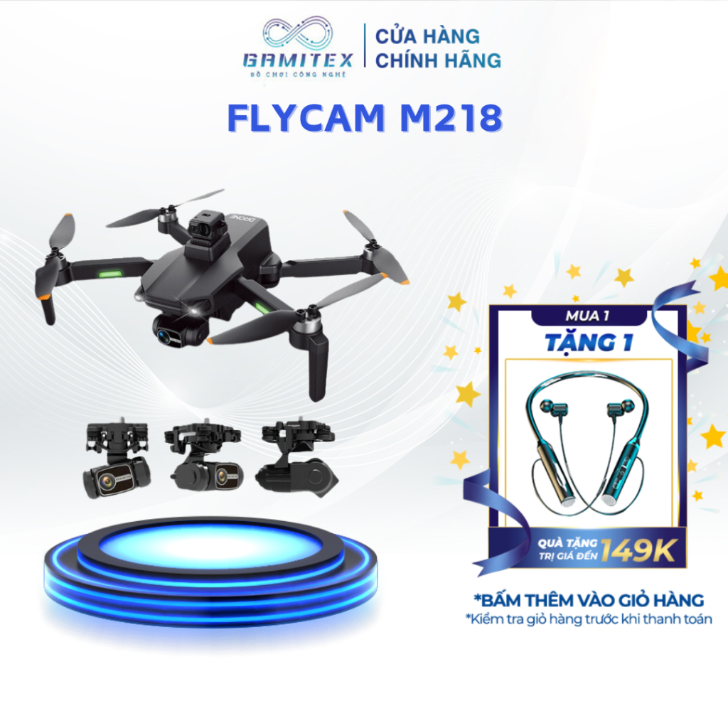 Flycam M218 Máy Bay Điều Khiển Từ Xa Camera Sắc Nét Gimbal Chống Rung 3 Trục GPS Tự Động Quay Về ...