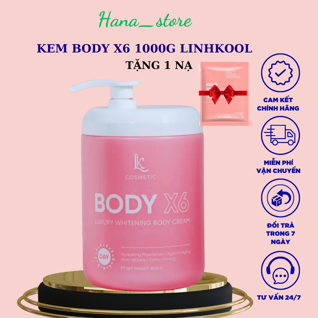 [Siêu trắng] Kem body x6 Linh Kool -Chính hãng size to,hũ 1000g{1kg ...