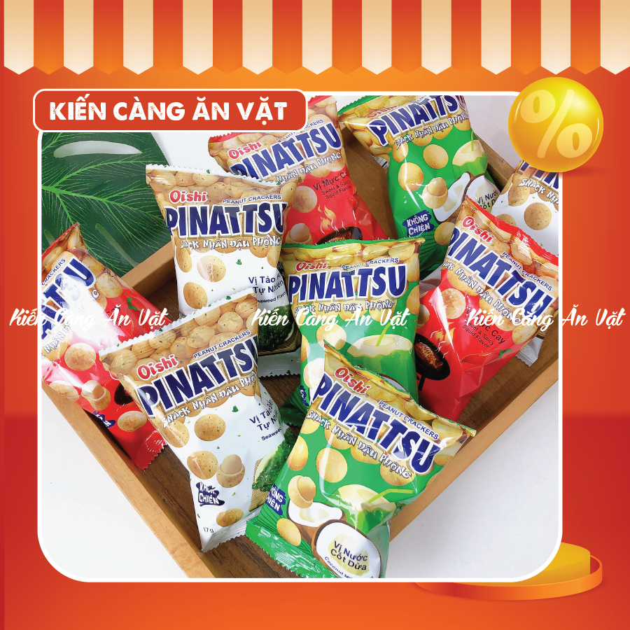 10 gói Snack Đậu Phộng Pinatsu Oishi 3 Vị Cốt Dừa, Mực Cay,Tảo biển ...