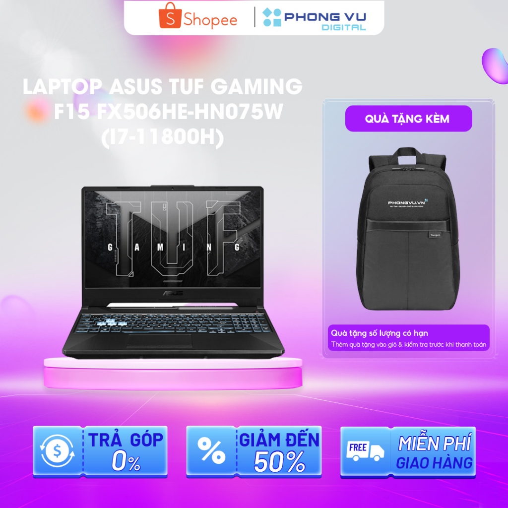 Laptop Asus TUF Gaming F15 FX506HE-HN075W (i7-11800H) (Đen) - Bảo hành ...