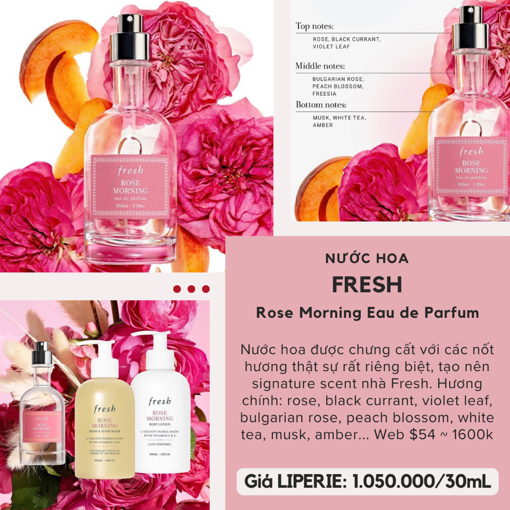 [Fresh] Nước hoa hương hoa hồng Fresh Morning Rose Perfume EDP | Shopee ...
