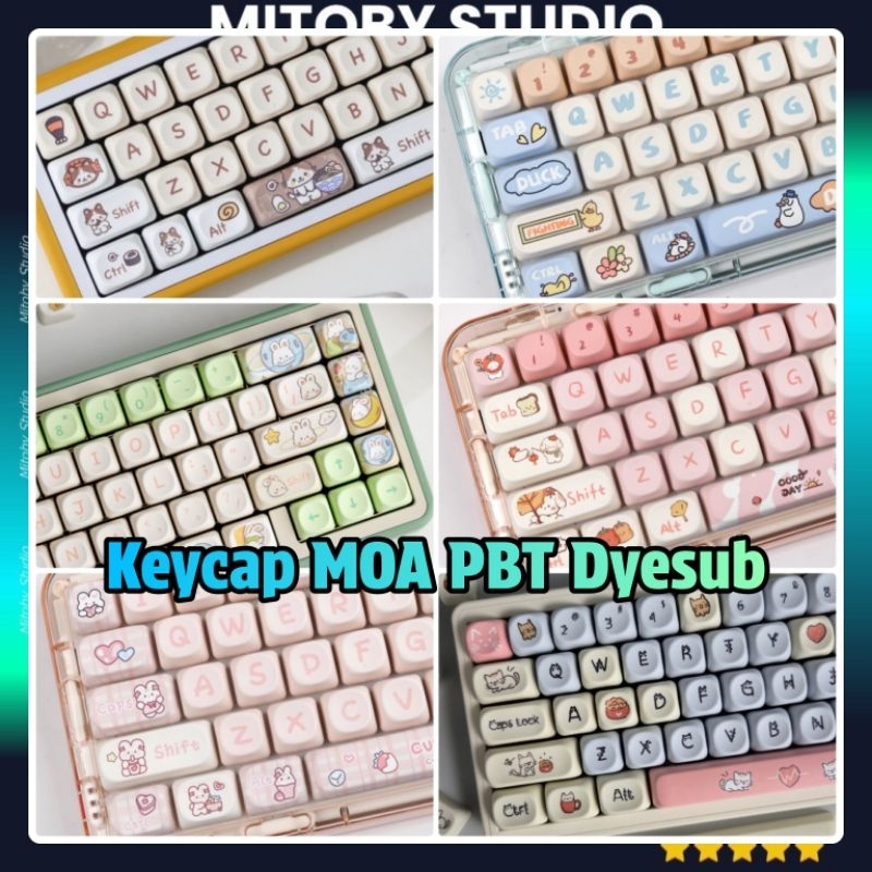 Keycap MOA Purple Rabbit MOA Profile dùng trên nhiều layout bàn phím cơ ...