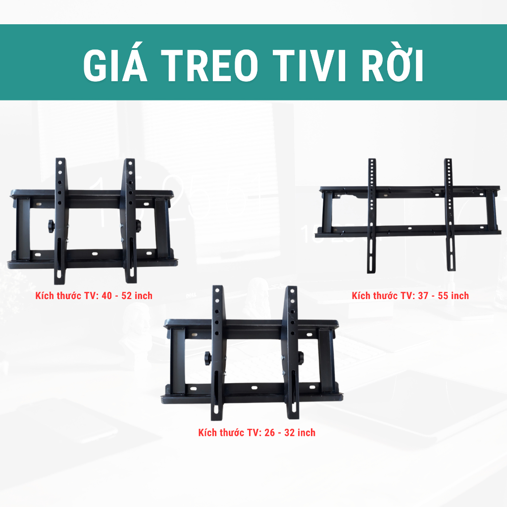 Giá treo cố định Tivi 26-55 inch tải trọng 55kg, nghiêng 35 độ, chắc ...
