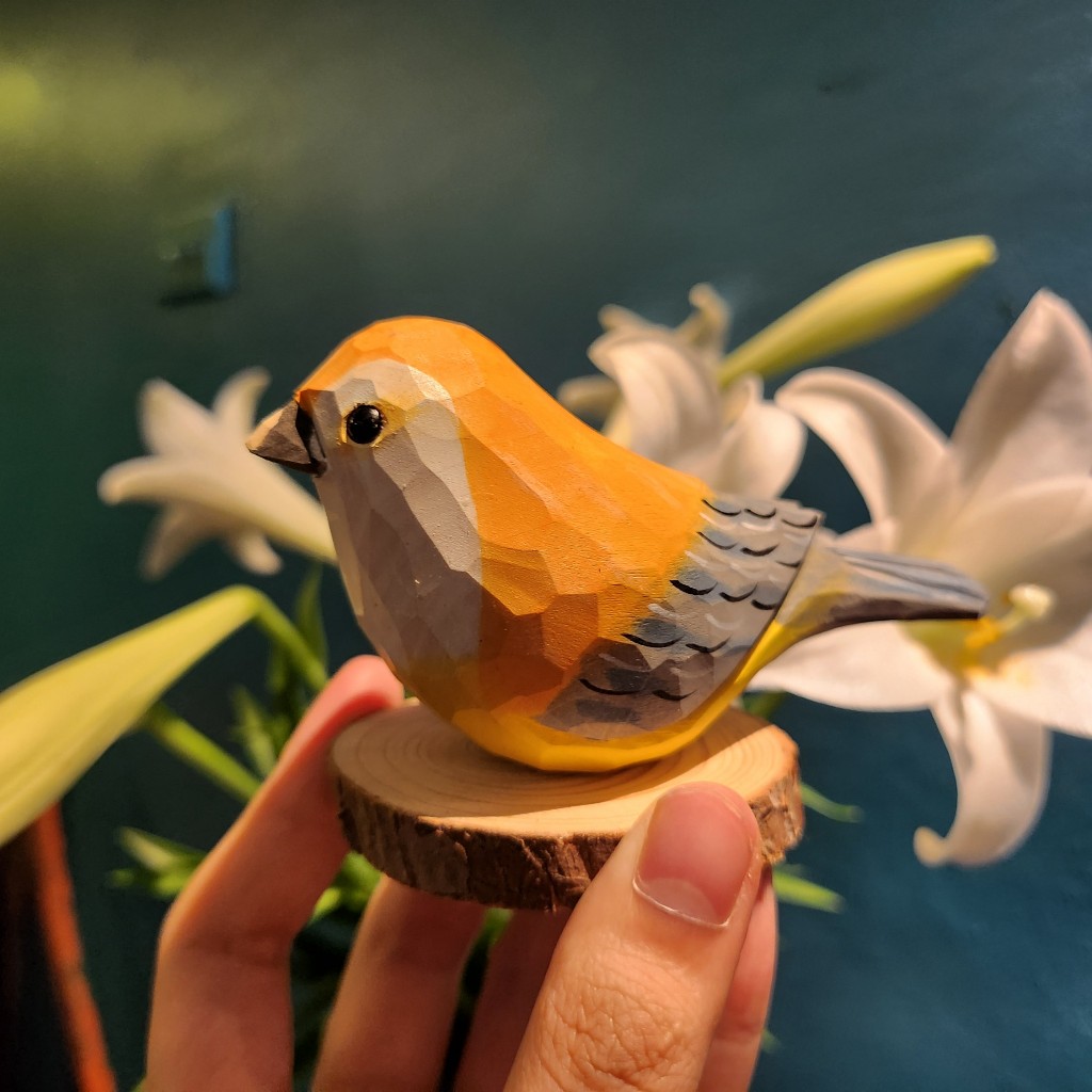 Tượng gỗ thủ công handmade Những Chú Chim Mập trang trí nhà cửa, ô tô ...