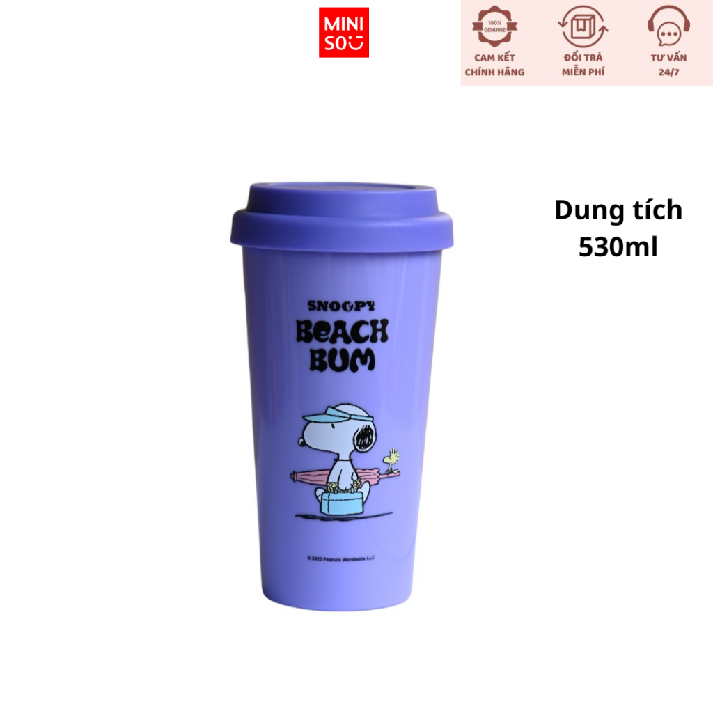 Ly nhựa cao cấp hình snoopy màu tím chính hãng miniso 520ml 531689 ...