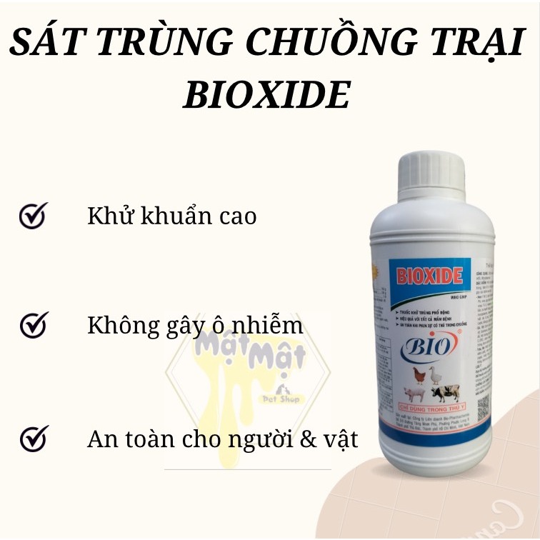 Sát Trùng Chuồng Trại Phổ Rộng ,An Toàn & Hiệu Quả Bioxide 500ml ...