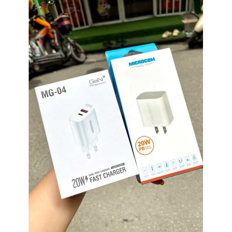 Củ sạc Microcom 10W và 20W Đầu USB và TypeC Hàng chính hãng | Shopee Việt Nam