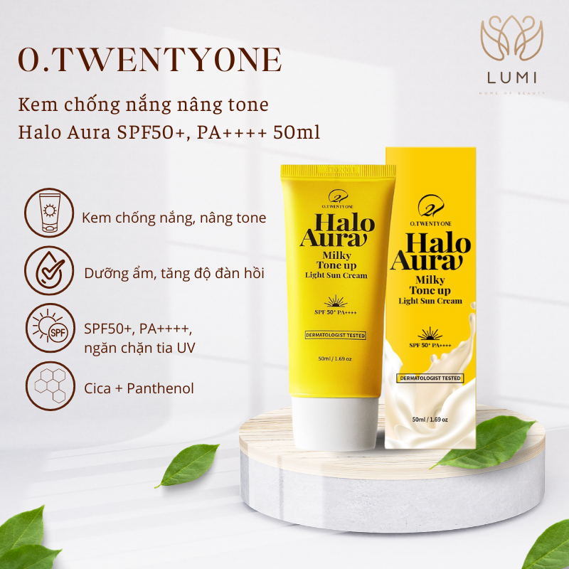 (O21) Kem chống nắng nâng tone Halo Aura - Halo Aura Milky Tone Up Light Sun Cream 50ml SPF50 ...
