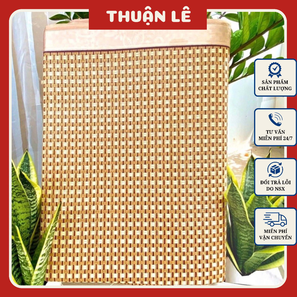[HÀNG LOẠI 1] Chiếu điều hoà sợi mây lót lụa cao cấp, có chun cài góc ...