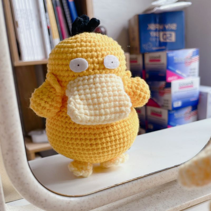 Koduck, pokemon vịt vàng, Psyduck móc len nhồi bông 12*10*11cm | Shopee ...