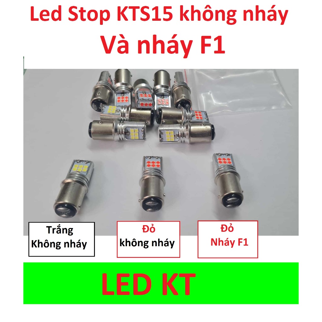 Led stop không nháy và nháy F1 đèn stop KTS15 cao cấp chân tròn S25 1157 sáng trắng và đỏ cho xe ...