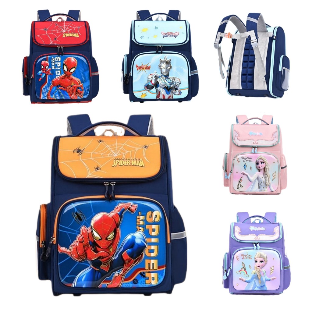 Balo chống gù tiểu học cho bé trai bé gái hình 3D người nhện elsa khủng ...