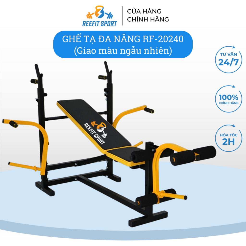 Ghế tạ giàn tạ đa năng bằng thép màu đen đỏ không có kéo xô Reefit ...
