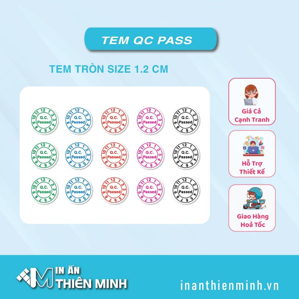 Tem QC Pass - Tem kiểm soát chất lượng nhiều màu { CHẤT LƯỢNG CAO ...