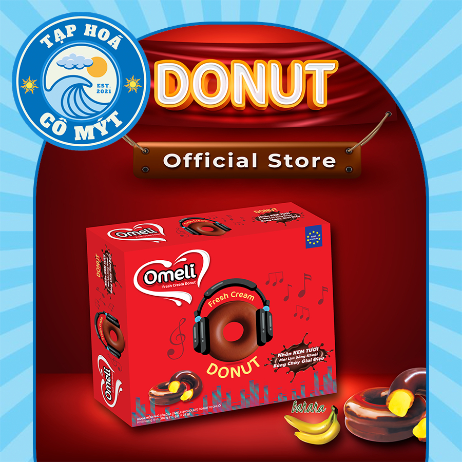 Bánh chocolate chocopie donut nhân kem tươi, hãng Omeli 300g | Shopee ...