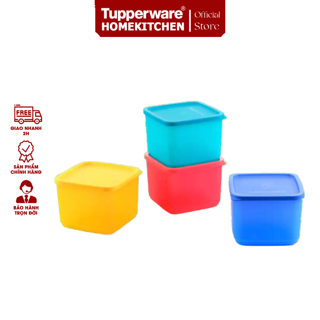 Bộ Hộp Medium Square Round 850ml (4 Hộp) - Tupperware | Shopee Việt Nam
