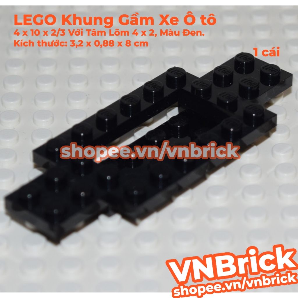 [1 Cái] LEGO Khung Gầm Xe Ô tô 4 x 10 x 2/3 Với Tâm Lõm 4 x 2 Màu Đen ...