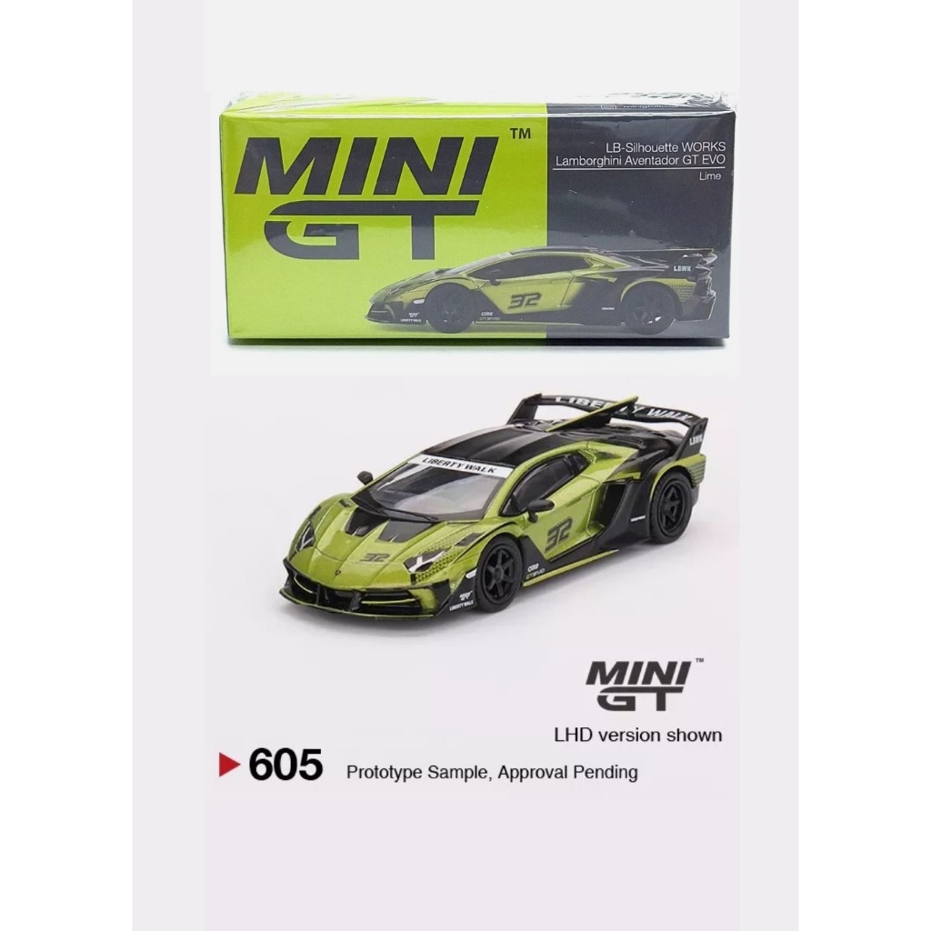 Mô Hình Xe MiniGT #605 Lambor LB Aventador GT EVO Lime Alloy Sport ...
