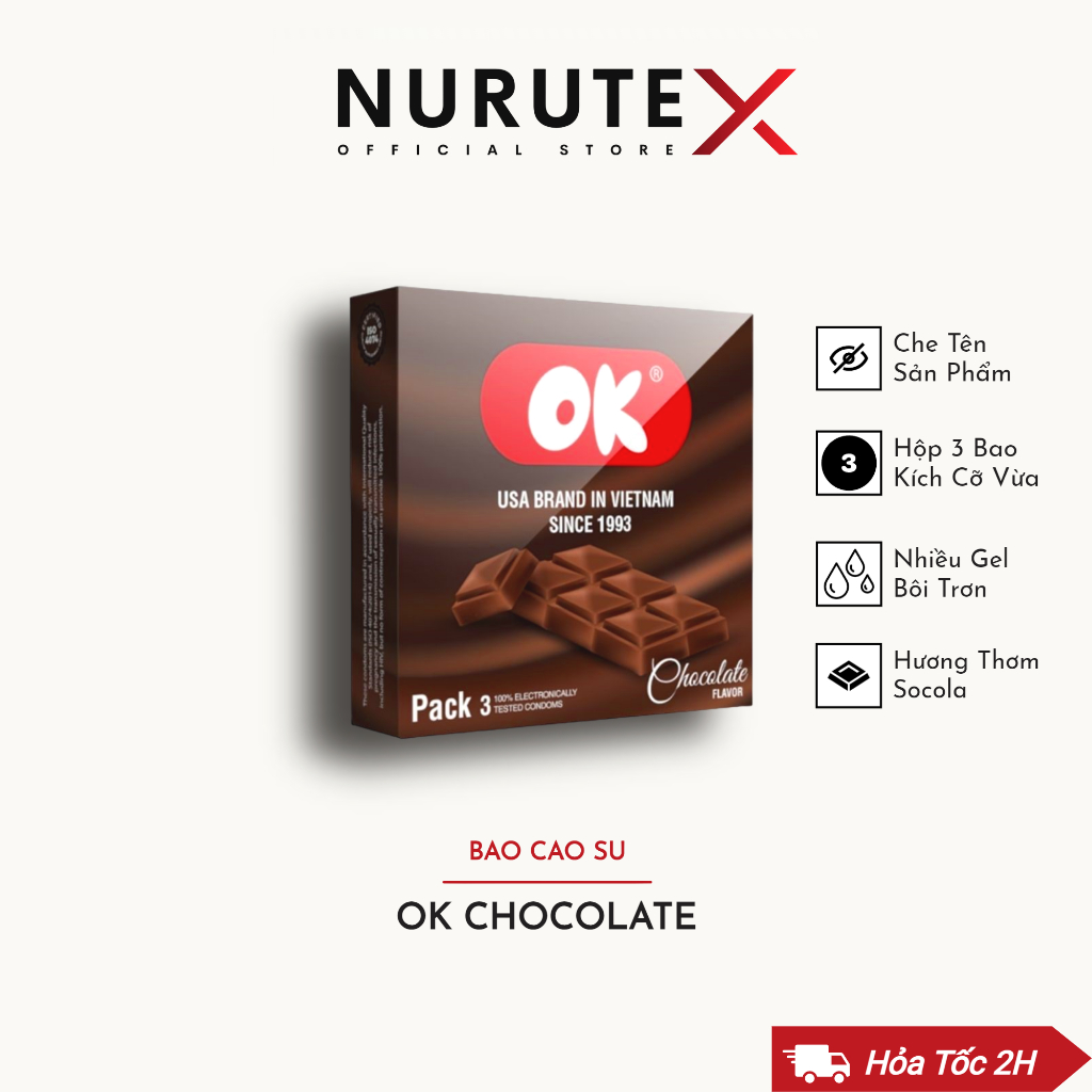Bao cao su hương socola OK Chocolate, hộp 3 bcs xuất xứ Việt Nam ...