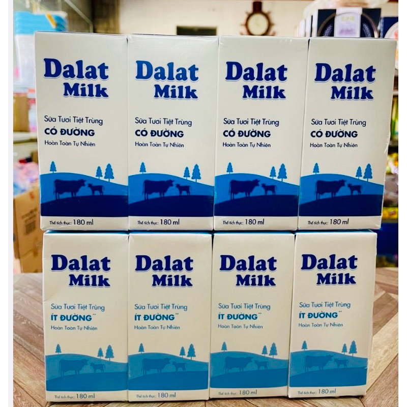 Sữa Tươi Tiệt Trùng Dalat Milk Lốc 4 Hộp x 180ml | Shopee Việt Nam