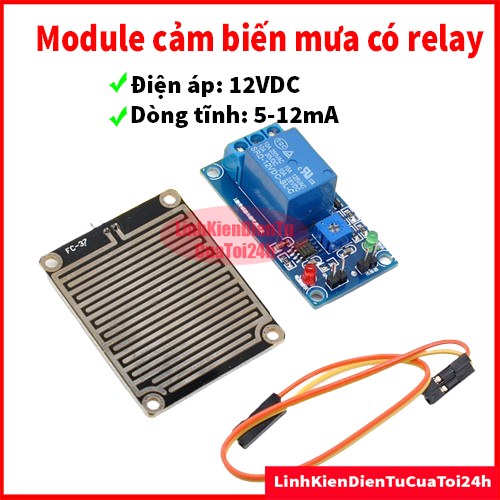Bộ module cảm biến mưa 12V, có relay điều khiển giọt nước tự động ...