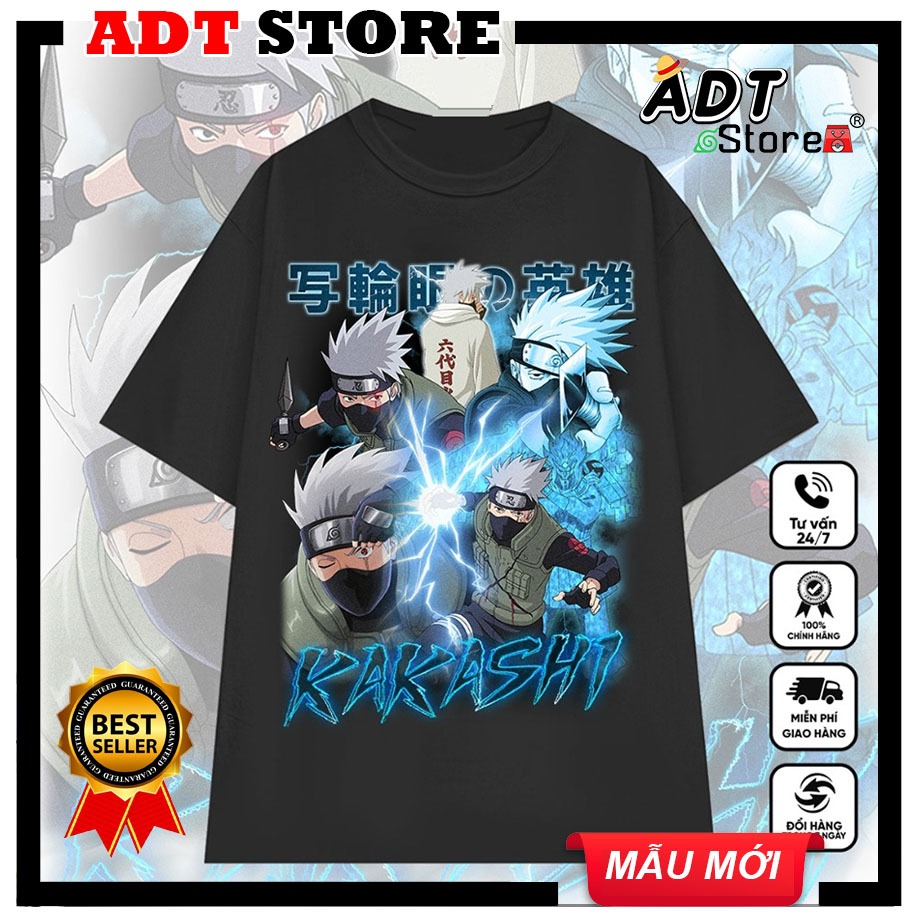 Áo thun Naruto in hình Kakashi, áo phông anime cottong co giãn 4 chiều ...