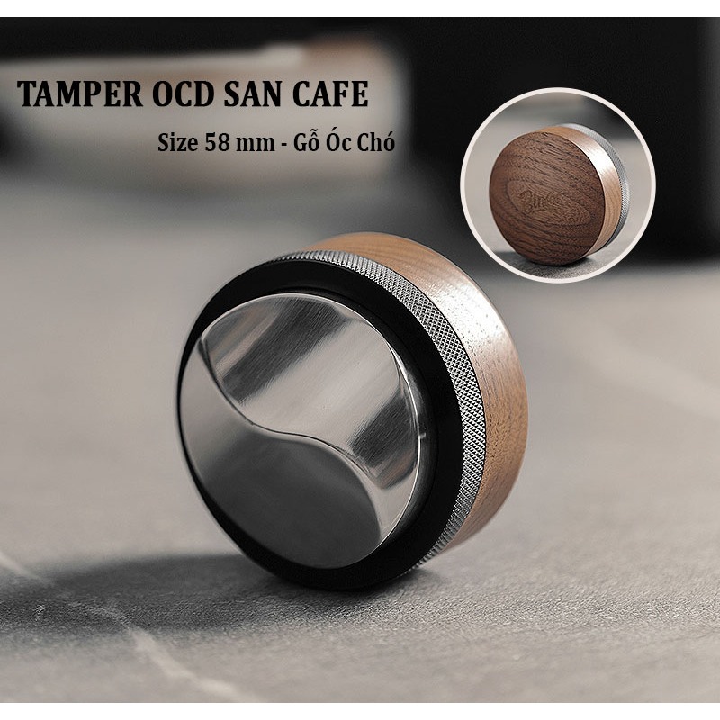 Tamper OCD San Cà Phê Gỗ Óc Chó Nguyên Khối 58mm | Shopee Việt Nam