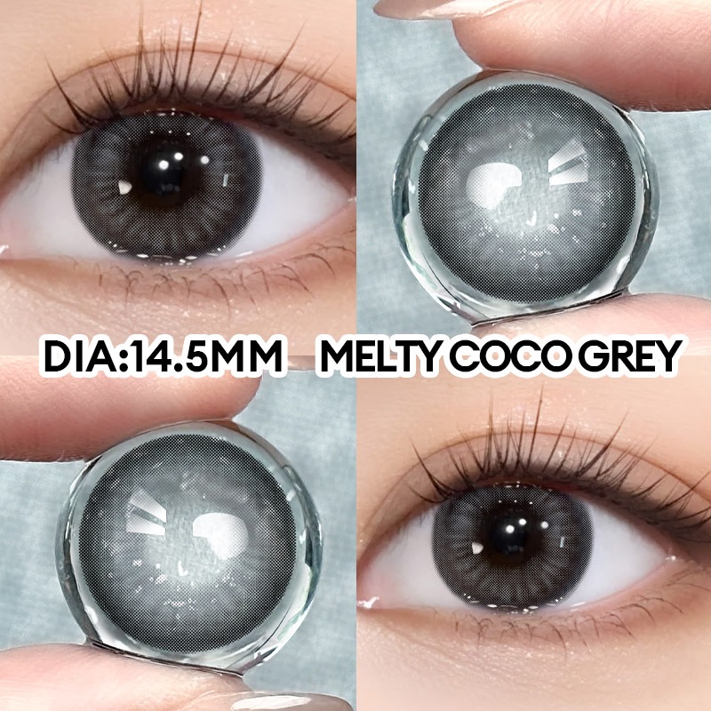 【Freshlady】 Melty Coco Grey lens xám lens gray lens giãn tròng 14.2-14 ...