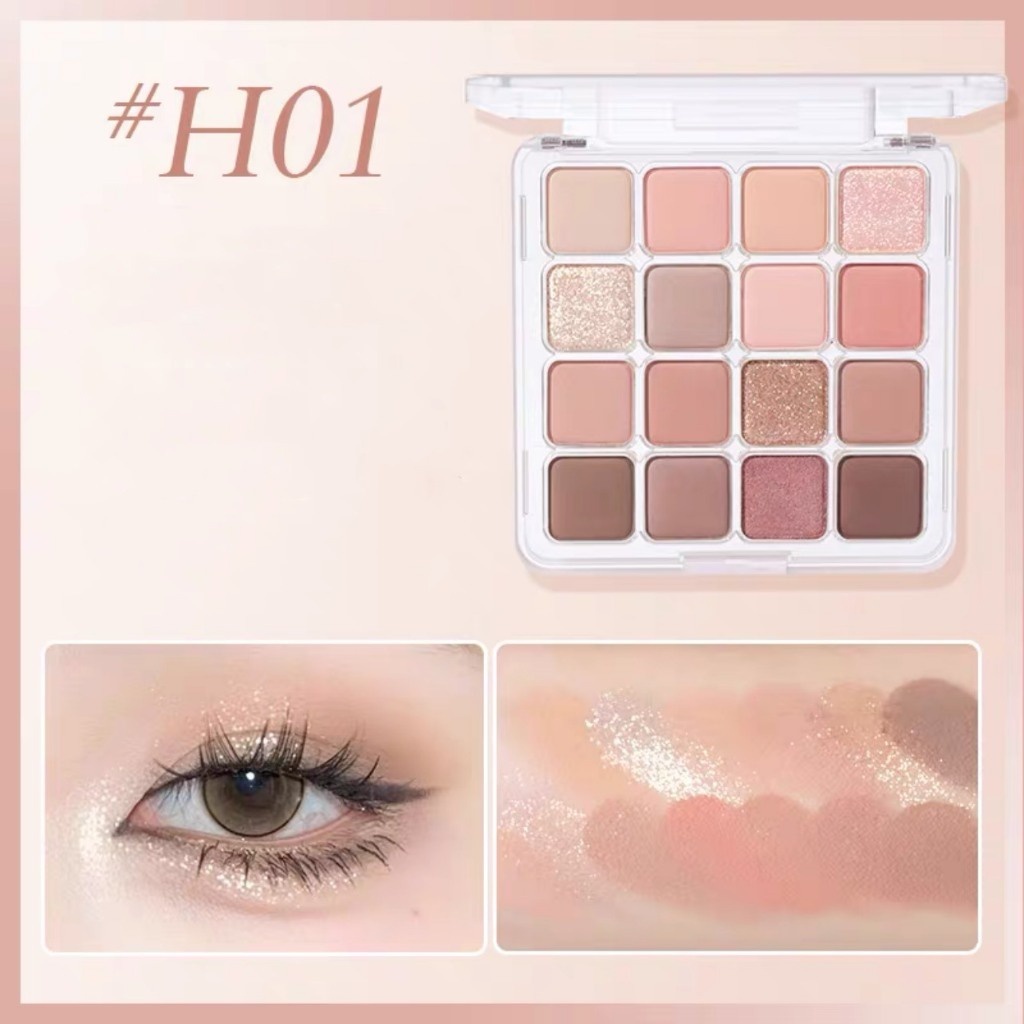 Bảng Phấn Mắt 16 Ô Màu Hold Live Sunset Magic Nhũ Mịn Lì SHUSHU ...